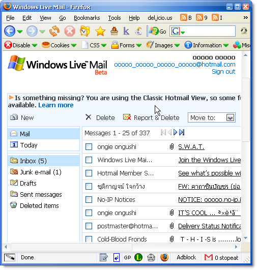 Windows Live Mail Beta (แตกหน่อ) » ฟอนต์.คอม